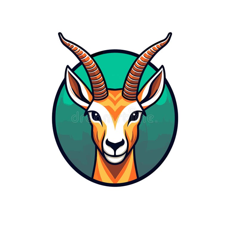 Vector of a Flat Vector Icon of an Antelope S Head Inside a Circular Shape Stock Vector ...