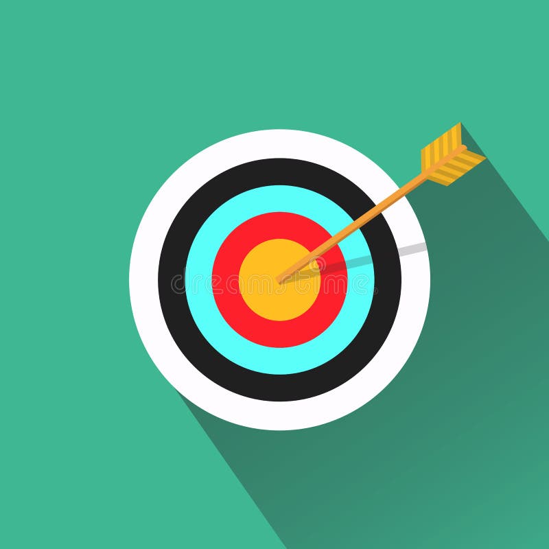 Arrow Hitting a Target. Business Concept.Icon Isolated on Background ...
