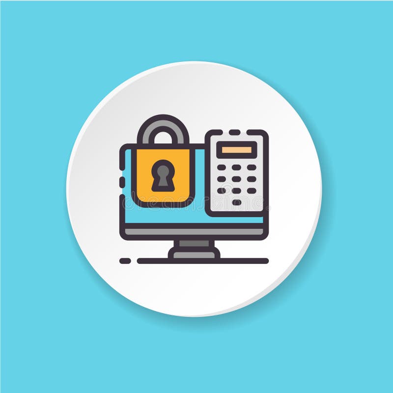 Vector Flat Icon Authorization Login with Password Stock Vector - Illustration of safe, design ...