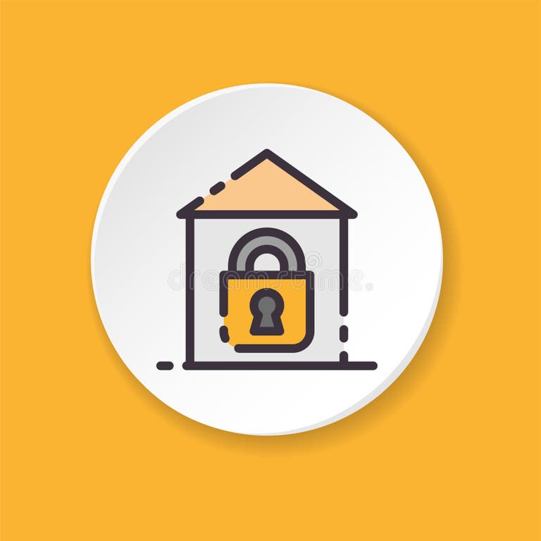 Vector Flat Icon Blocked Home Page. Locked Account Stock Vector ...