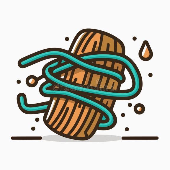 Vector of a Flat Vector Icon of a Blue String Entangled in a Ball of ...