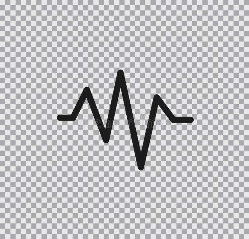 A Cardiogram. Black Heartbeat Icon Symbol Stock Illustration ...