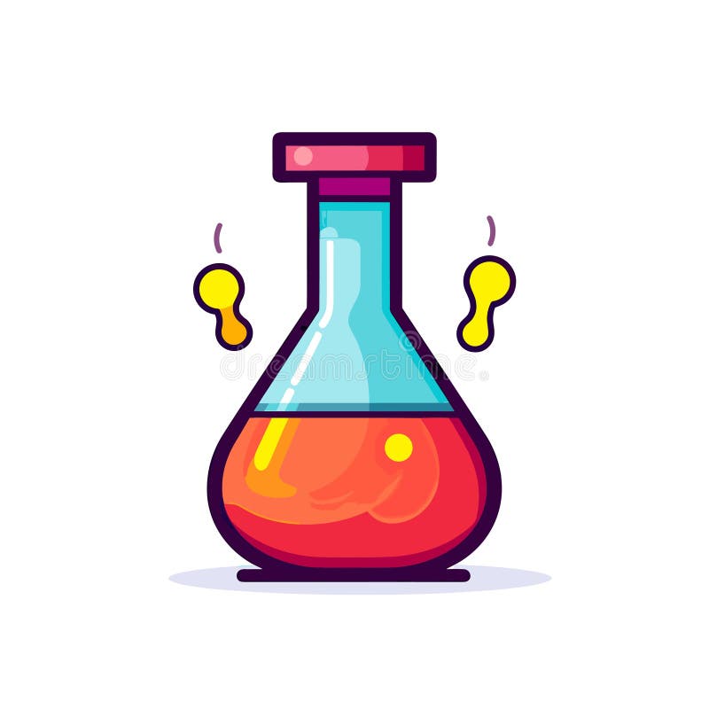 Vector of a Vector Flat Icon of a Glass Flask Filled with Liquid Stock ...