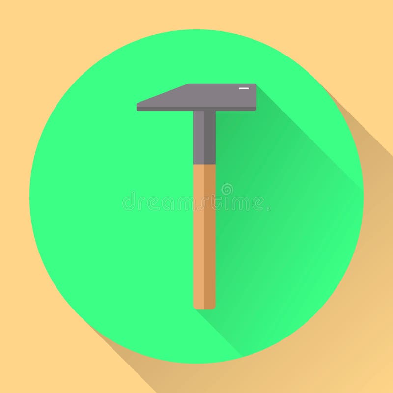 Vector flat icon, hammer stock vector. Illustration of metal - 90926298