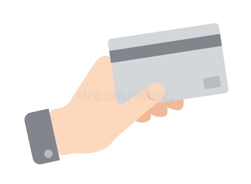Vector Flat Icon of Hand with Card. Vector Illustrations of Hand with ...