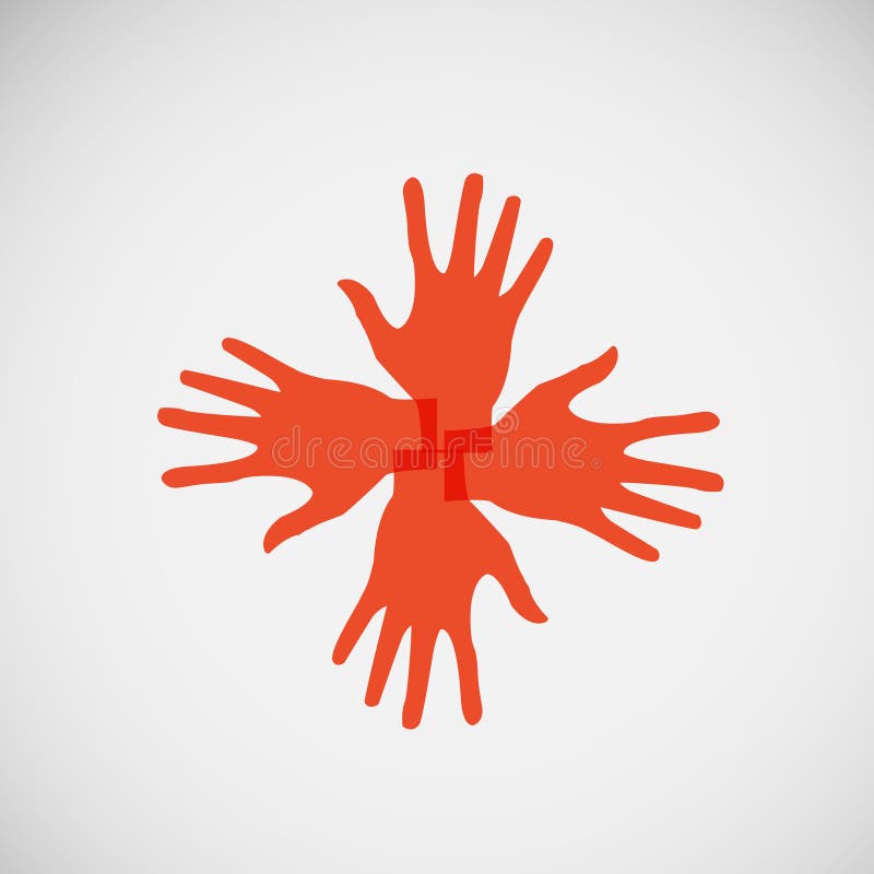 Vector Flat Icon Hands. Color Abstraction Eps Stock Vector ...