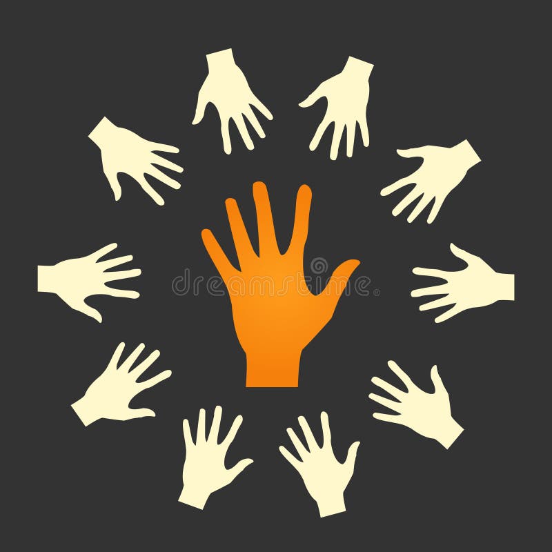 Vector Flat Icon Hands. Color Abstraction Eps Stock Vector ...