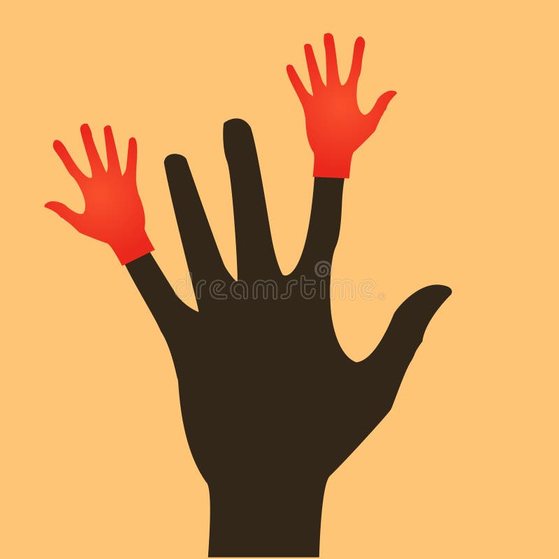 Vector Flat Icon Hands. Color Abstraction Eps Stock Vector ...