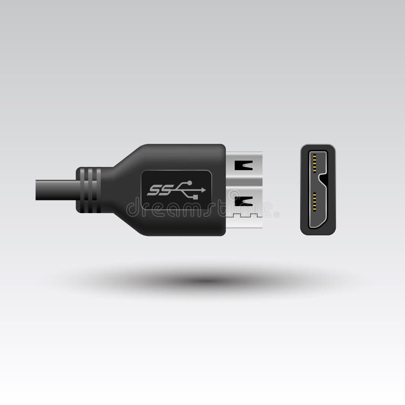 Vector of Flat Icon Micro USB Connector on Background Stock Vector ...