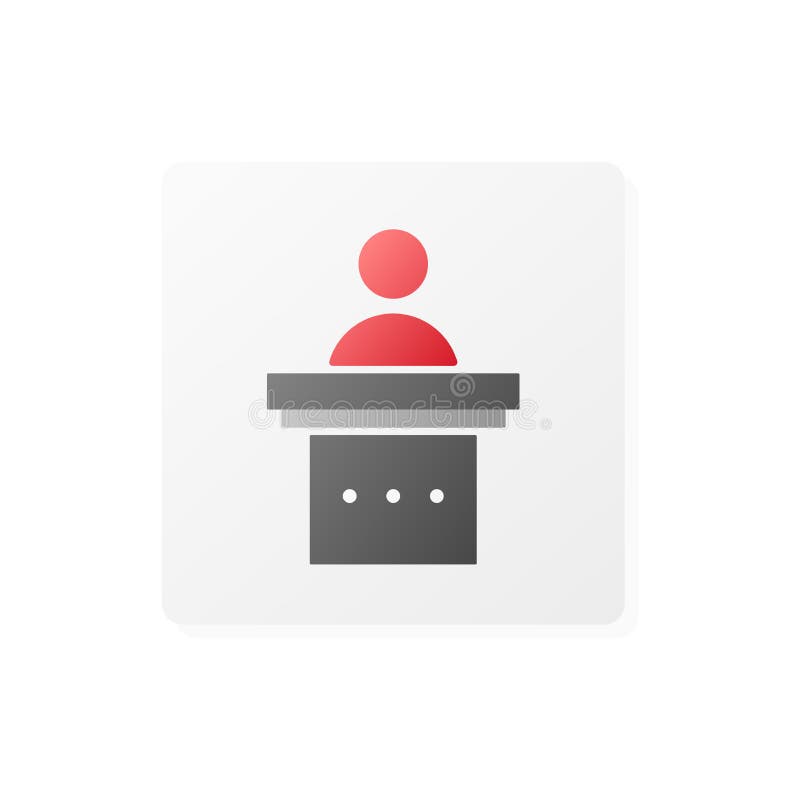 Vector Flat Icon of a Person Speaking at the Lectern. Stock Vector ...