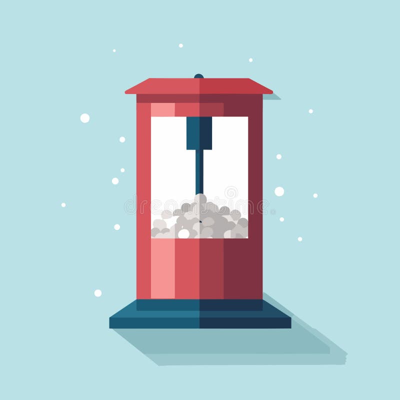 Vector of a Flat Icon of a Popcorn Machine with Freshly Popped Popcorn ...