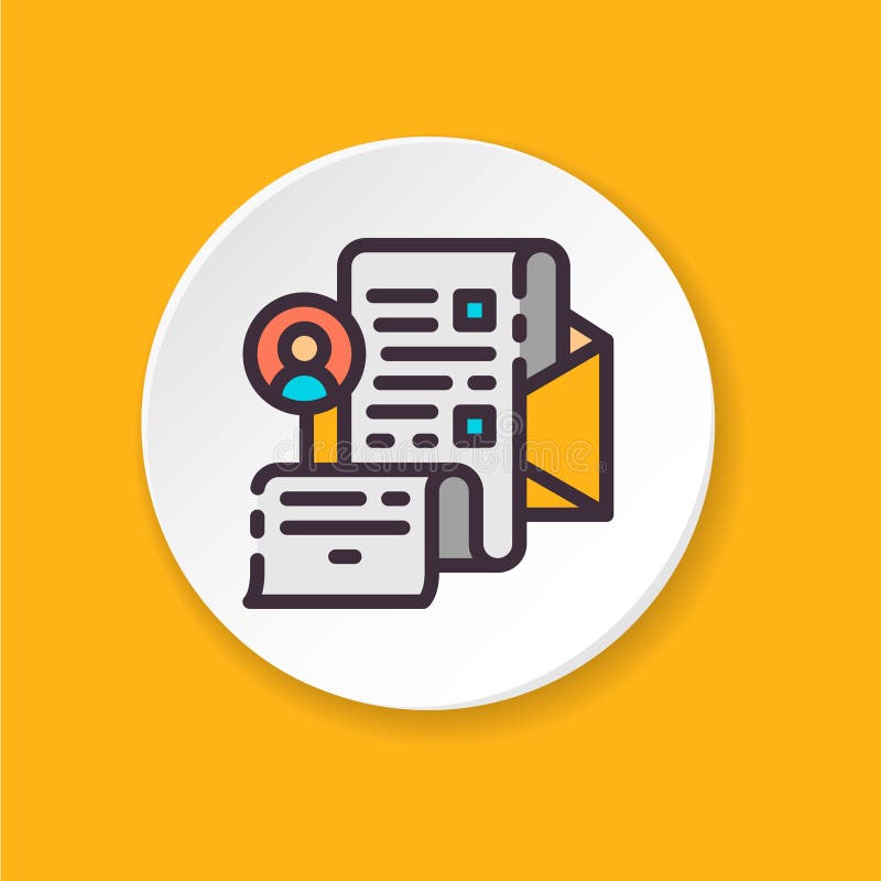 Vector Flat Icon Private Message. Button for Web or Mobile App Stock ...