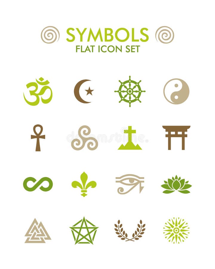 Vector Flat Icon Set - Symbols Stock Vector - Illustration of element ...
