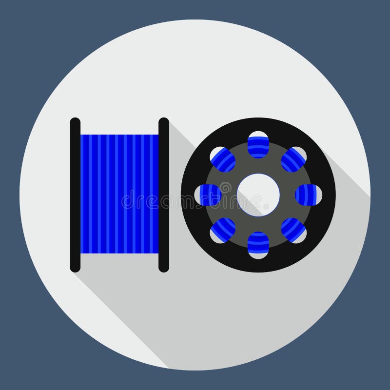 Vector Flat Icon Spool for 3D Printer, Plastic for 3D Printer, G Stock ...