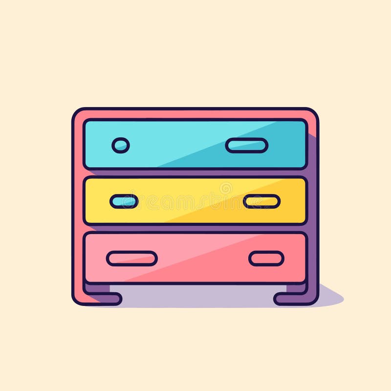 Vector of a Flat Vector Icon of a Stack of Drawers Stock Vector - Illustration of furniture ...