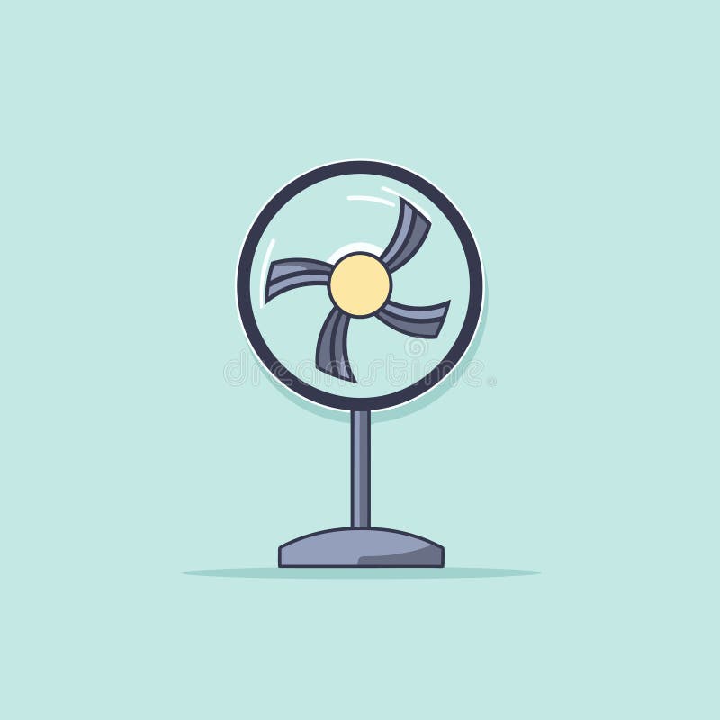 Vector of a Flat Icon of a Table Fan Stock Vector - Illustration of ...