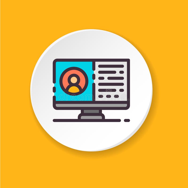 Vector Flat Icon User Account. UI/UX User Interface. Button for Web or ...