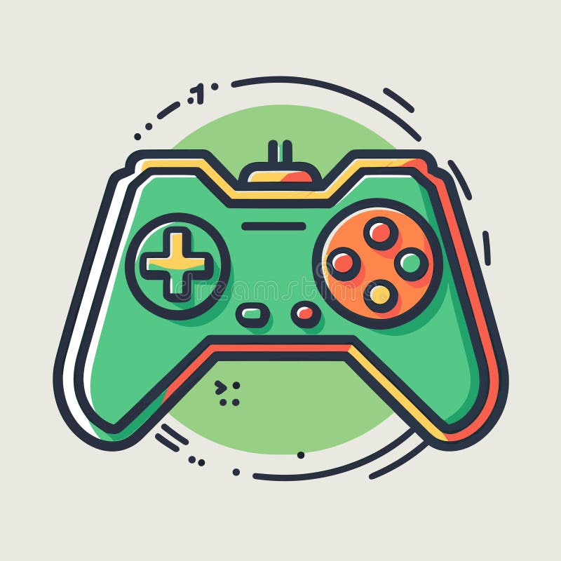 Vector of a Flat Vector Icon of a Video Game Controller with a Cross on ...