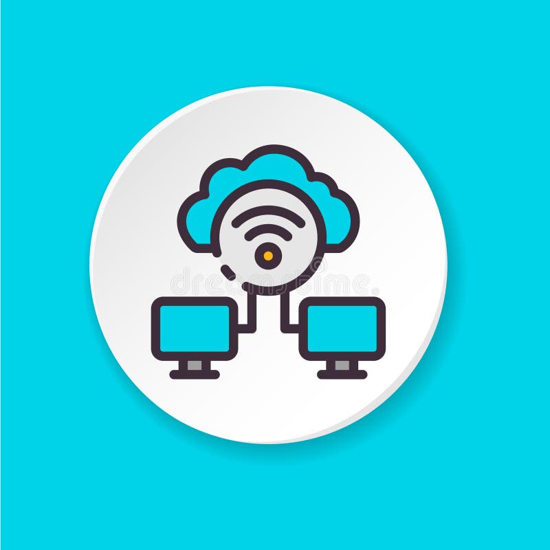 Vector Flat Icon Wi-fi Connect. Data Store. Button for Web or Mobile ...