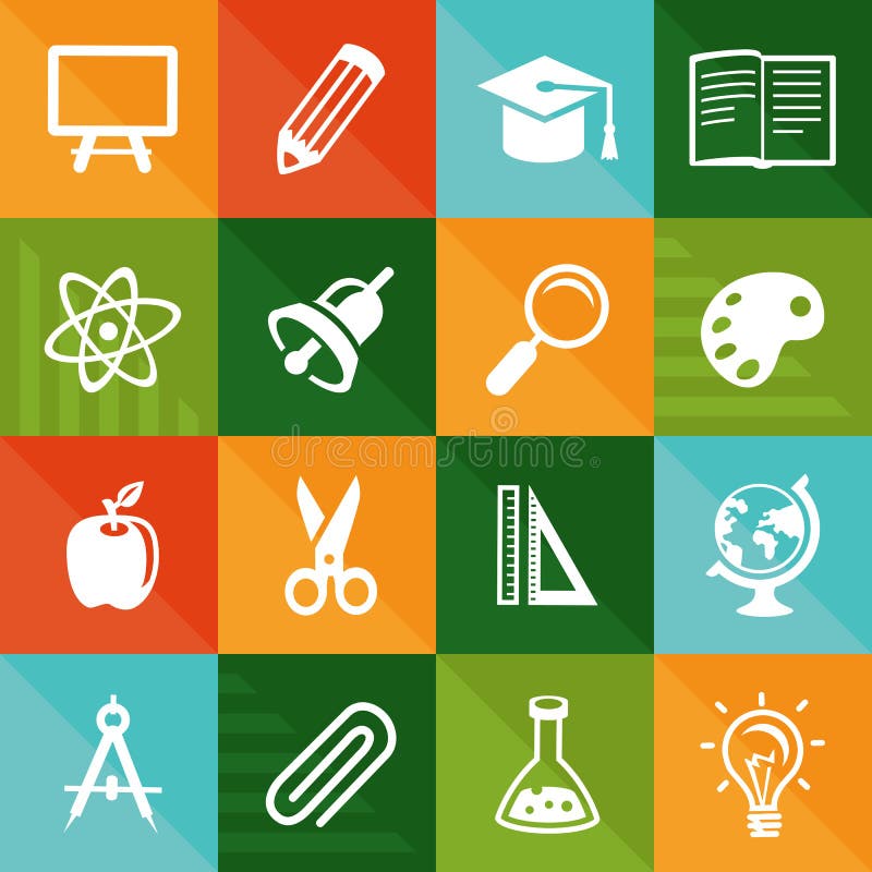 Vector Flat Icons - Education and Science Stock Vector - Illustration ...