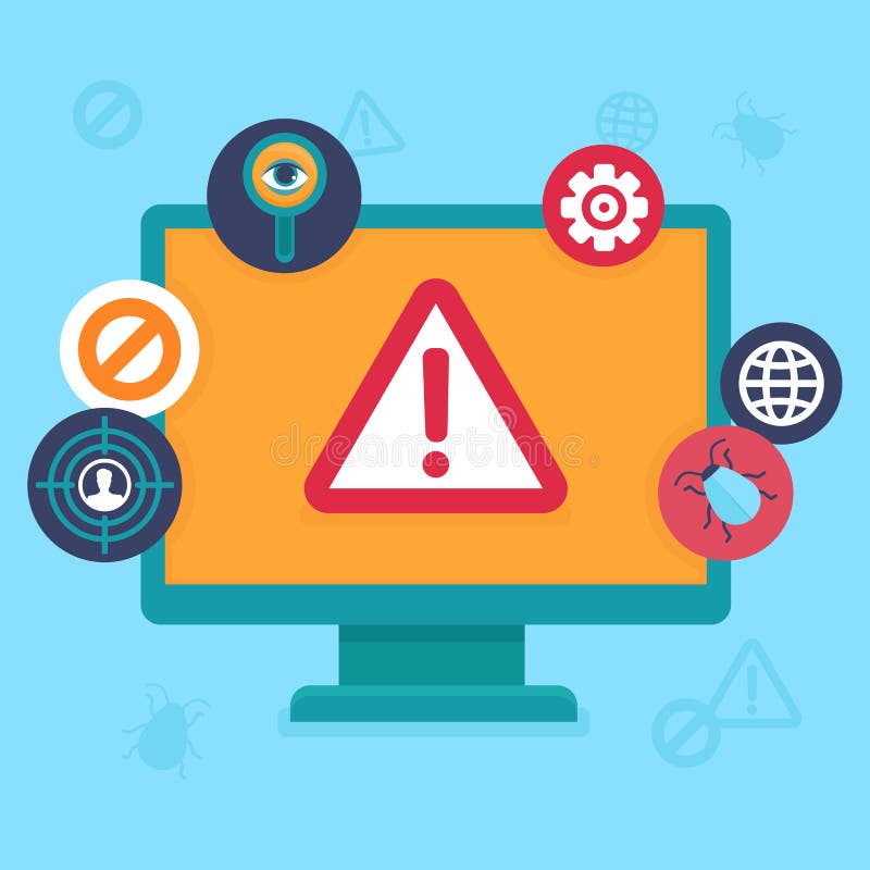 Vector Flat Icons - Internet Security and Virus Stock Vector ...