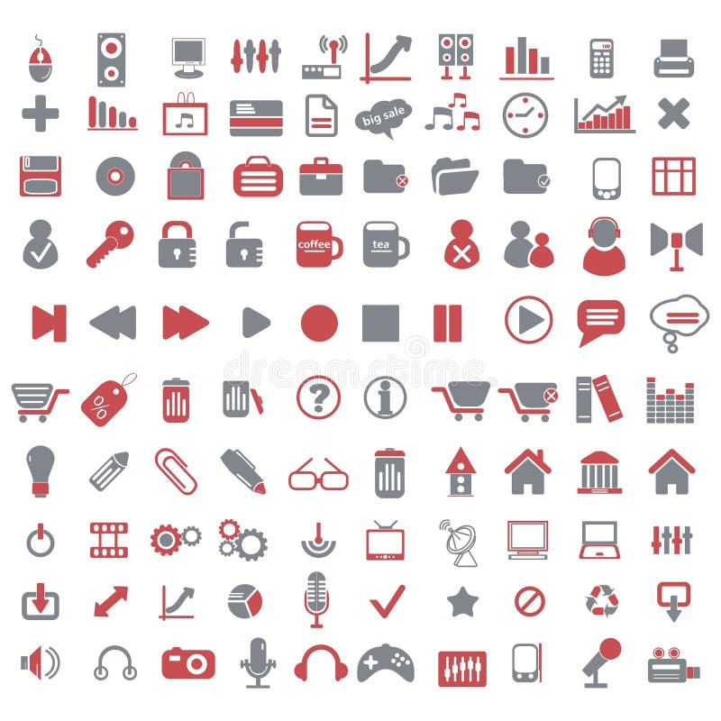 Vector Flat Icons with Various Themes Stock Vector - Illustration of ...