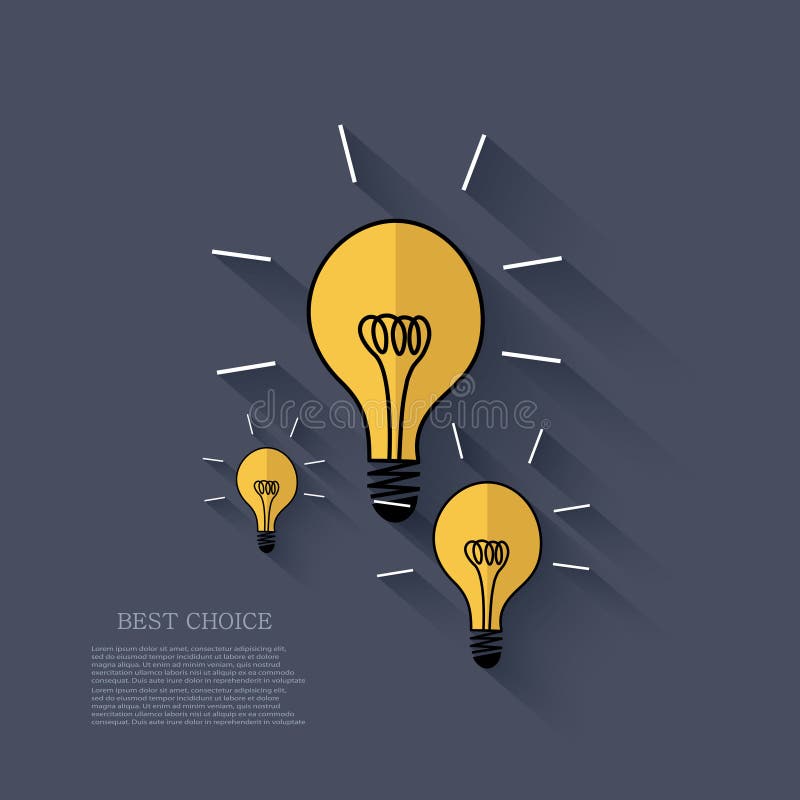 Flat Idea for Concept Design. Lightbulb Icon. Idea, Solution, Business ...