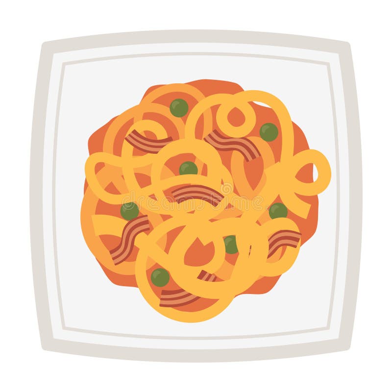 Vector Flat Illustrated Pasta and Salad Combinations Stock Vector ...