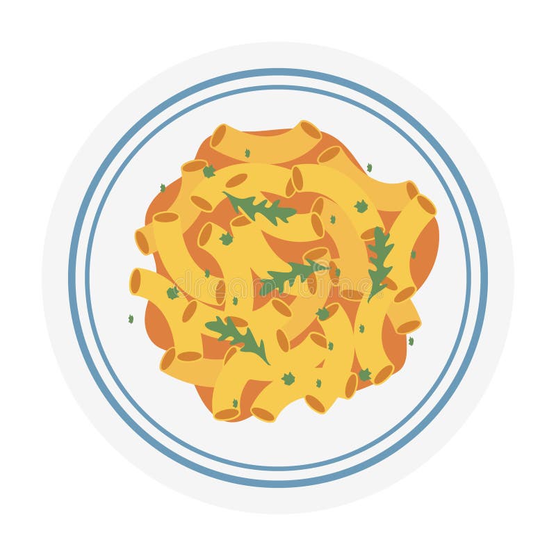 Vector Flat Illustrated Pasta and Salad Combinations Stock Vector ...