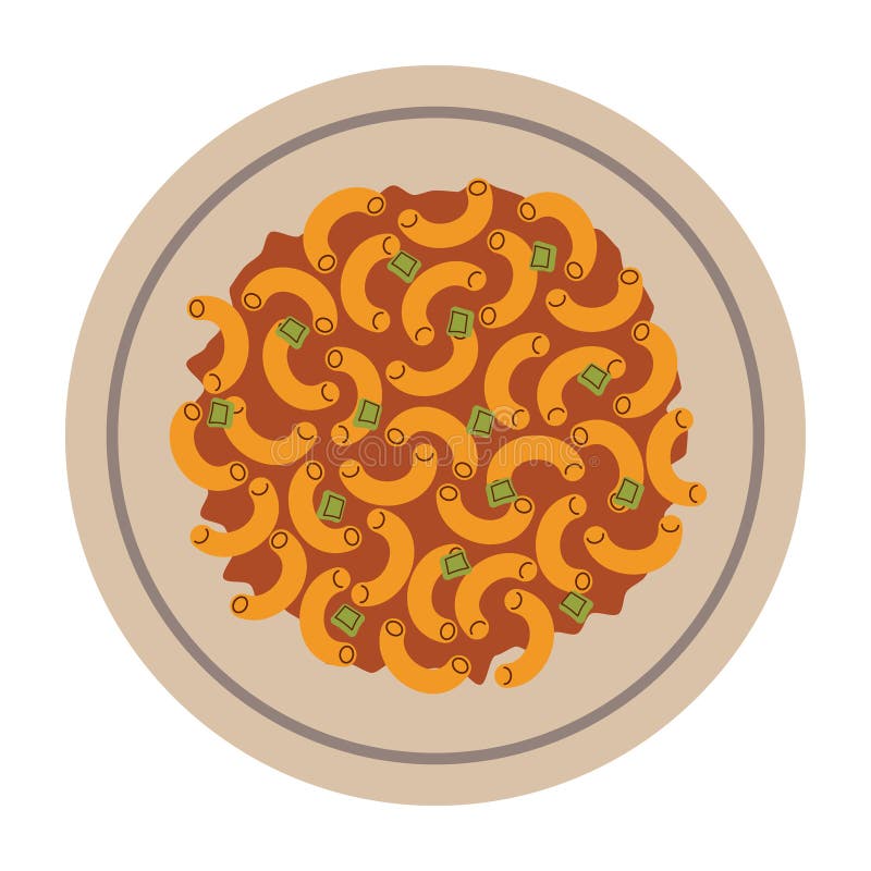 Vector Flat Illustrated Pasta and Salad Combinations Stock Vector ...