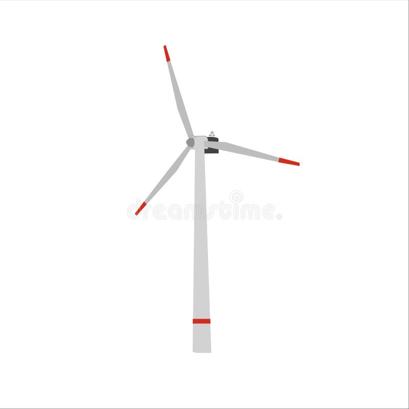 Windmill Green Icon Eco Recycle Farm Emblem Flat Stock Vector ...