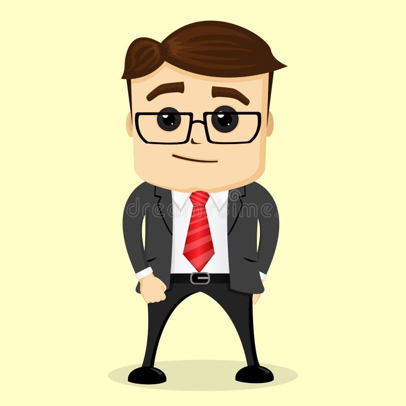 Vector Flat Illustration. Businessman or Manager Thinking. Stock Vector ...