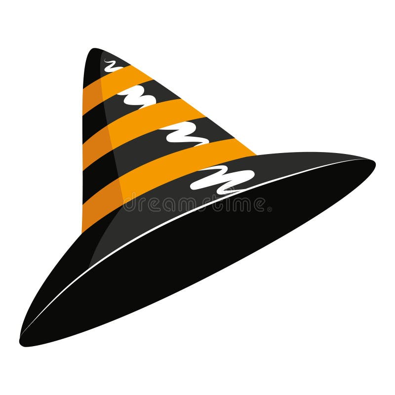 Vector Flat Illustration of Cartoon Halloween Witch Hat Icon Stock Vector - Illustration of ...