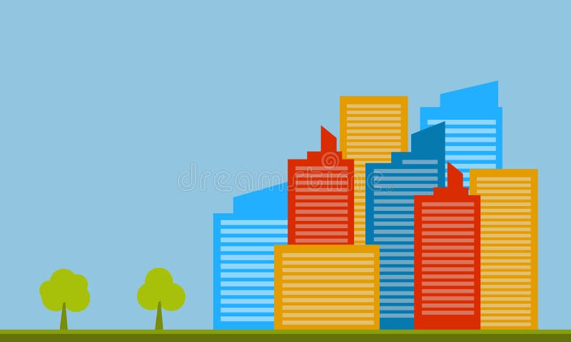 Vector Flat Illustration of Colorful Building Stock Vector ...