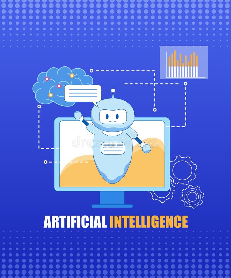 Chat Bot Artificial Intelligence Helps Problems. Stock Vector ...
