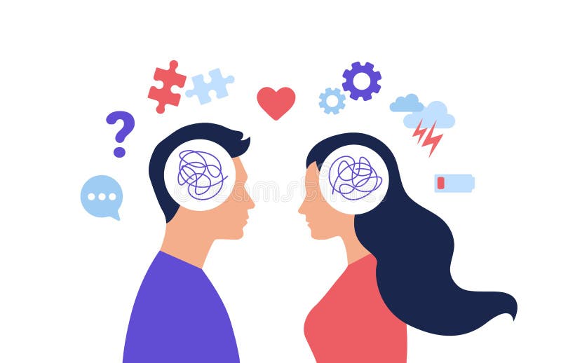 Vector Flat Illustration of Couple Having Problems - Therapy ...