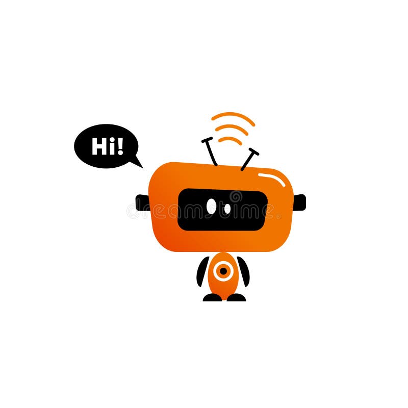 Vector Flat Illustration of Cute Robot Say Hi. Robot Assistance ...