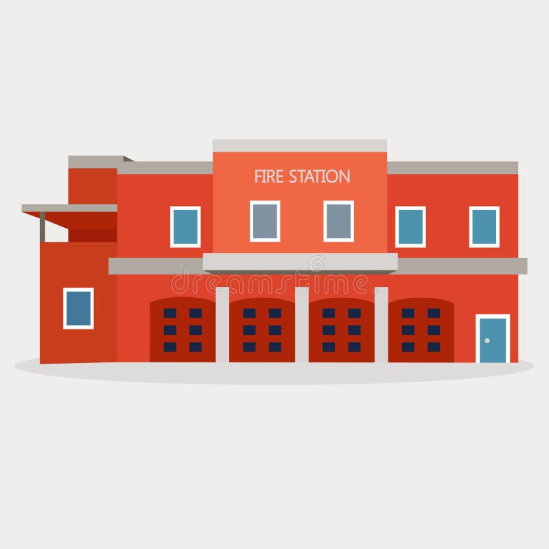 Fire Station Flat Colorful Building Icon Stock Vector - Illustration of concept, graphic: 94679205