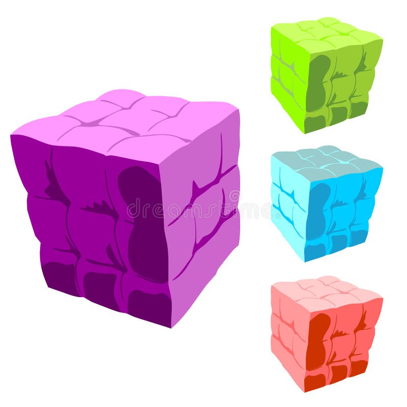 Vector Flat Illustration Furniture Ottoman Square. Stock Illustration ...