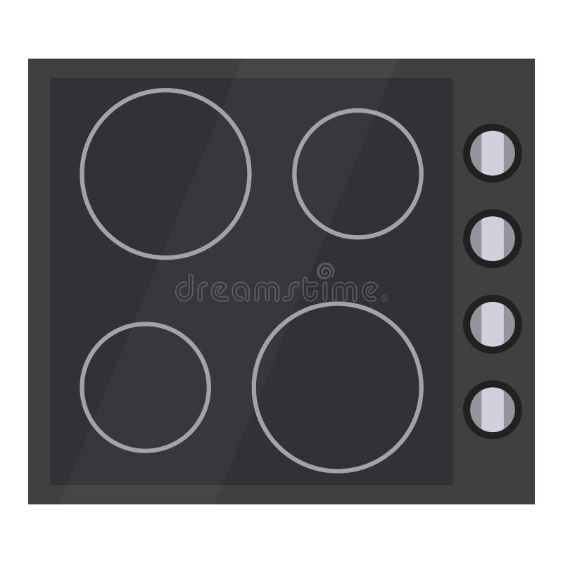 Vector Flat Illustration of Hob Stock Vector - Illustration of switch ...