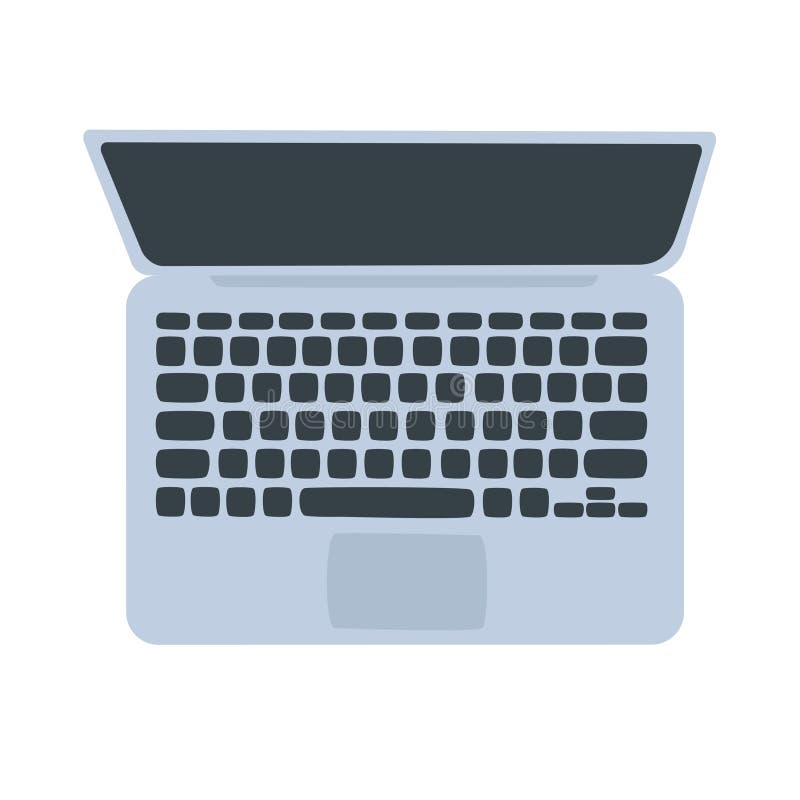 Vector Flat Illustration of Laptop Computer Top View Stock Vector ...