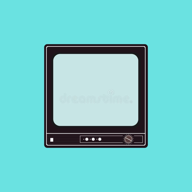 Vector Flat Illustration of an Old TV Set. Stock Vector - Illustration ...
