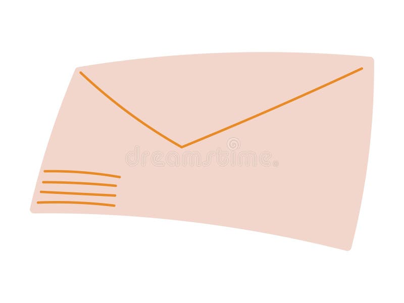 Vector Isolated Flat Illustration of a Paper Envelope with a Triangular ...