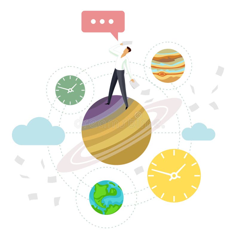 Vector Flat Illustration Planets of the Solar System Stock Illustration ...