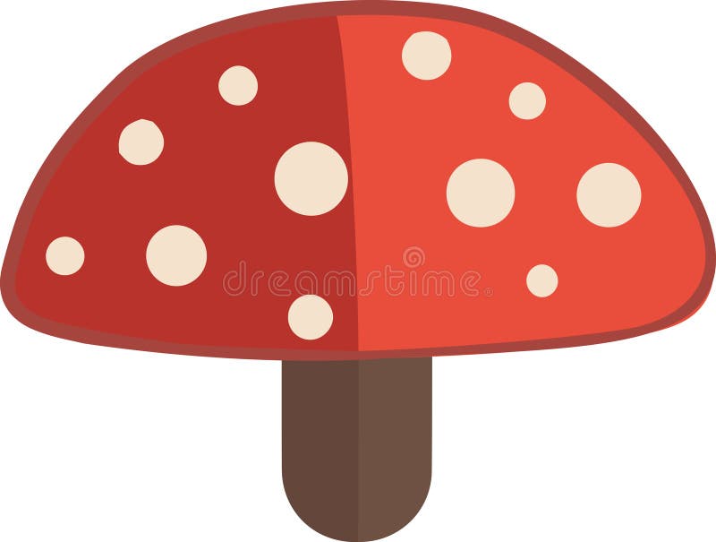 Vector Flat Illustration of a Red Mushroom. Stock Vector - Illustration ...