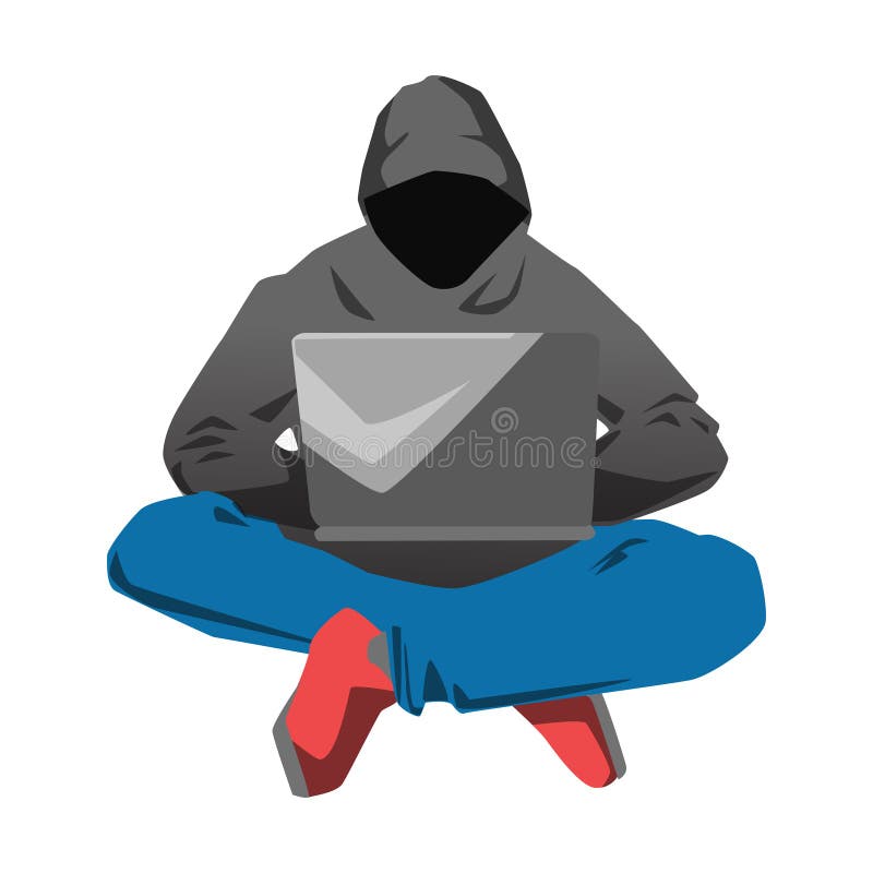 Hacker is Using Computer To Attack Vector Illustration Stock Vector ...