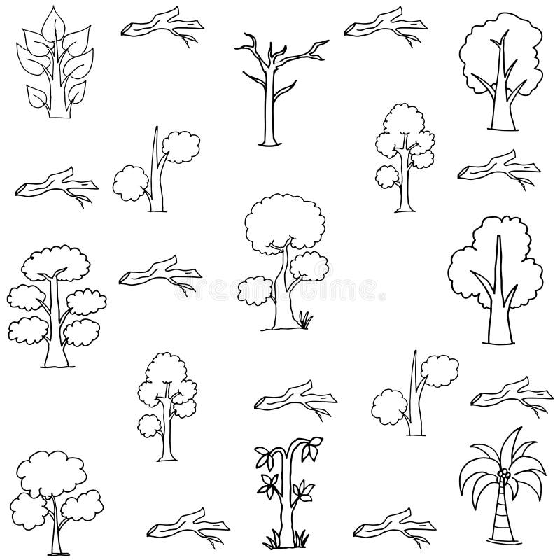Vector Flat Illustration of Tree Set Stock Vector - Illustration of ...