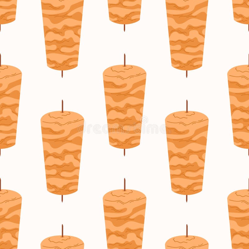 Vector Flat Illustration of a Turkish Doner Kebab Meat Stack on a ...