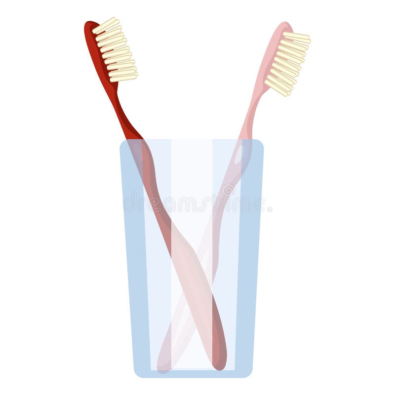 Vector Flat Illustration - Couple of Toothbrushes Stock Vector ...