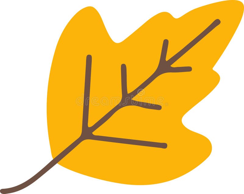 Vector Flat Illustration of a Yellow Autumn Leaf. Stock Vector ...